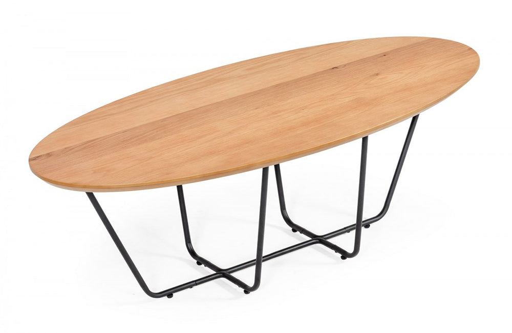Modrest Esther Industrial Small Oak Coffee Table | Paramus Mega Furniture