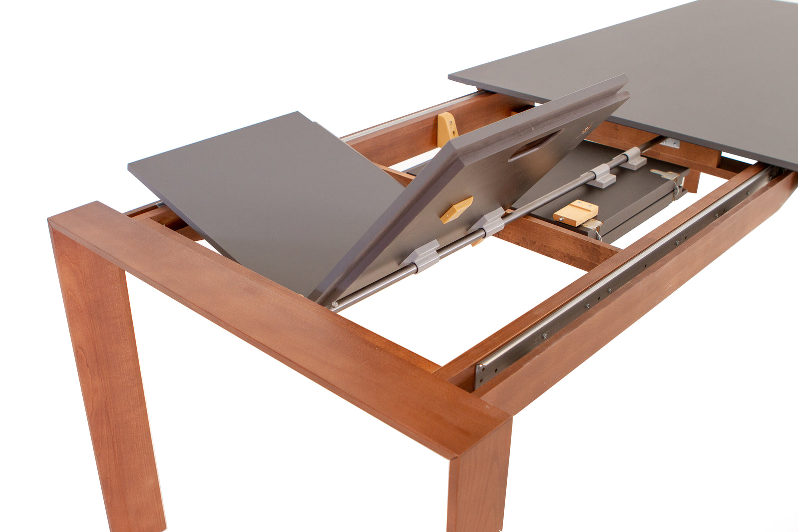 TEGEL WALNUT GRAY FENIX TOP DINING TABLE WITH TWO EXTENSIONS | Paramus ...