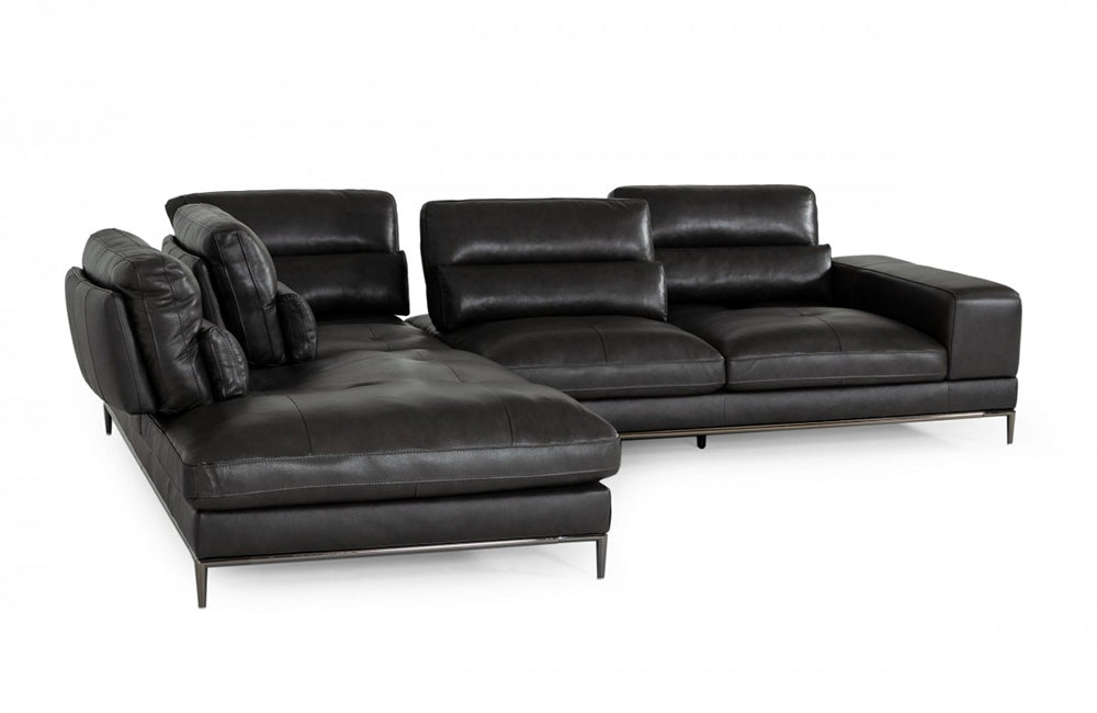 Divani Casa Kudos Modern Dark Grey Chaise Sectional Sofa | Paramus Mega ...