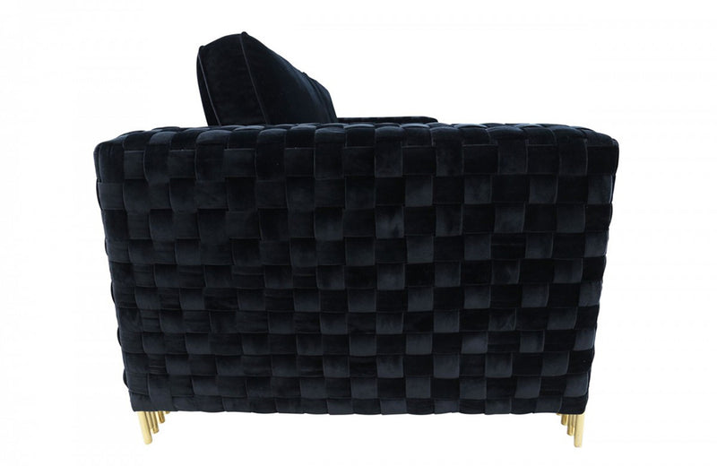 Divani Casa Lori Modern Velvet Glam Black & Gold Sofa | Paramus Mega ...