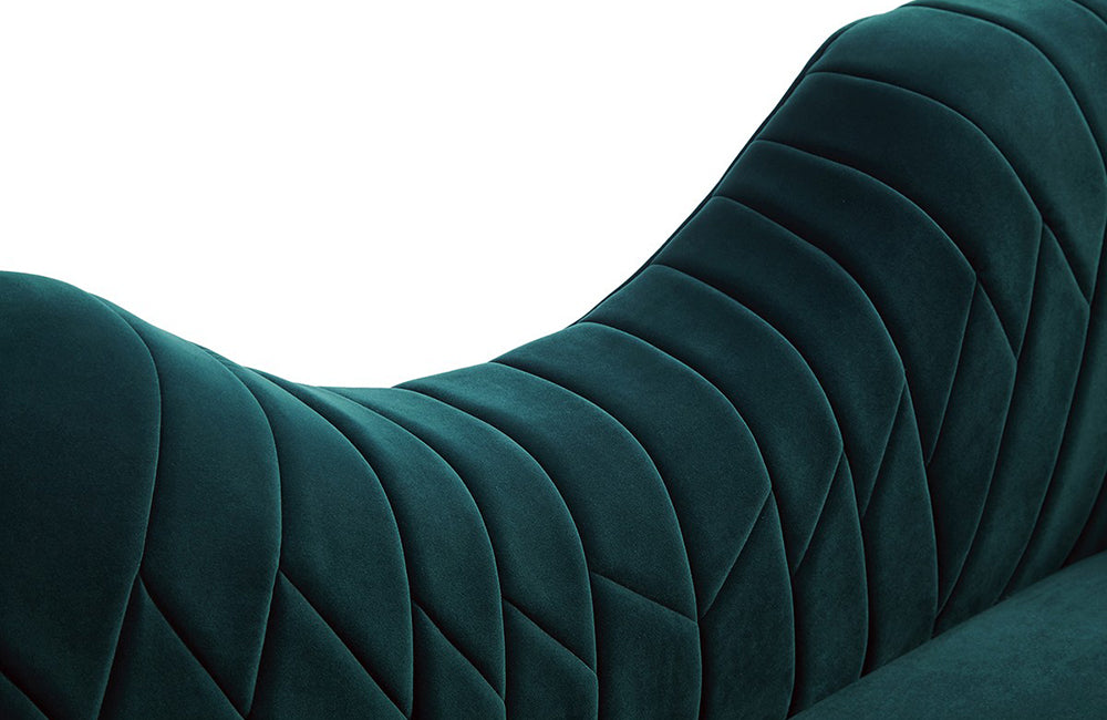 Divani Casa Loretta Modern Green Velvet Sofa | Paramus Mega Furniture